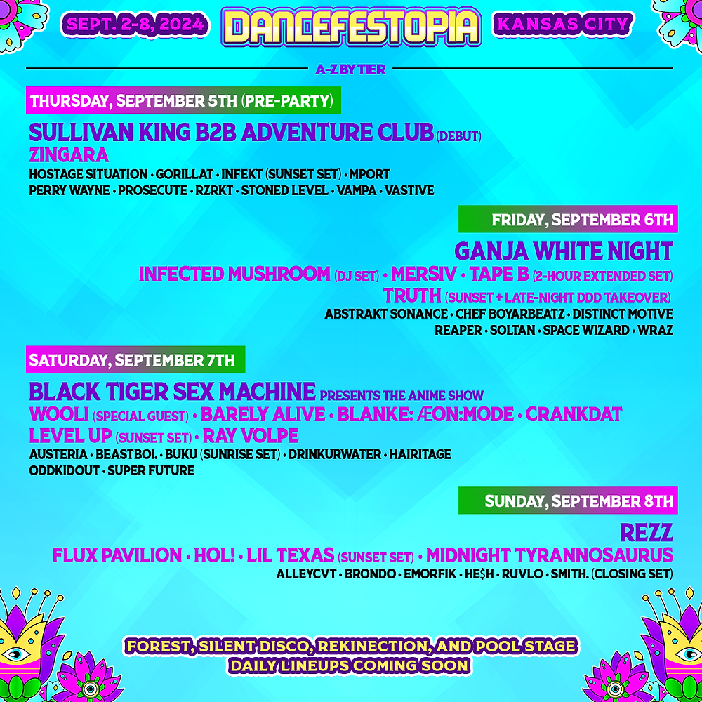Dancefestopia 2024 Daily Lineup