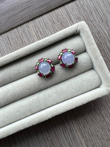 Icy and High Translucent Jadeite Earrings