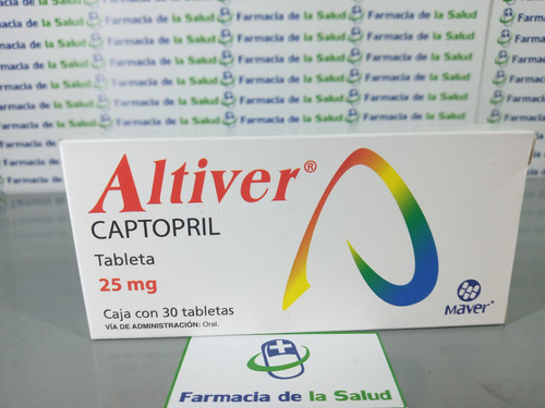 Captopril "Altiver" 25mg caja con 30 tabletas | Farmacia de la salud