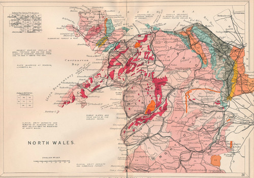 Geological County Map North Wales - Reproduction | The Old Map Centre