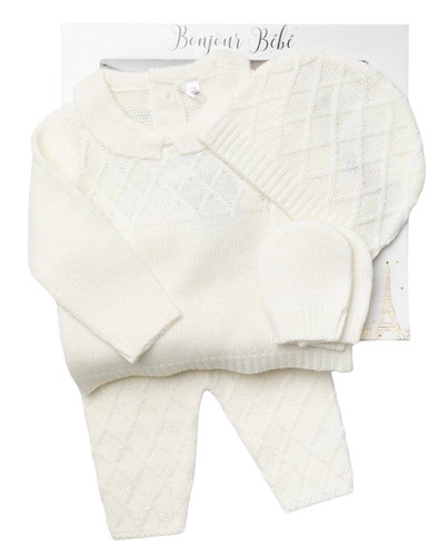 Bonjour Bebe diamond knit trouser set | TotsandTykesBabywear