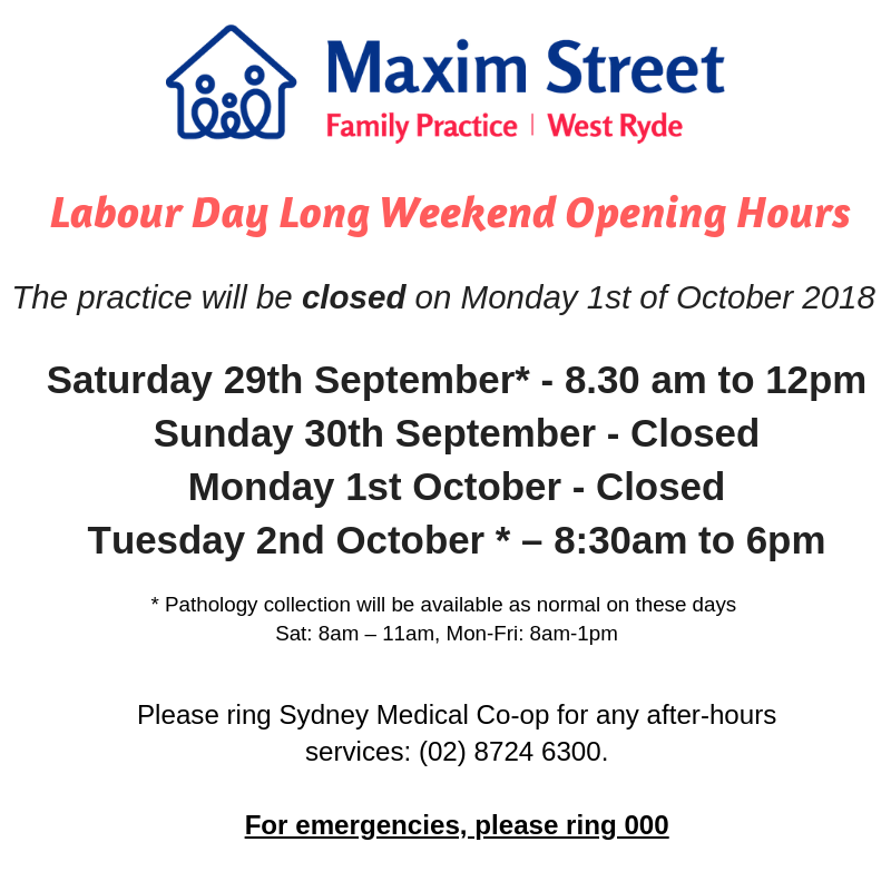 Closed Labour Day Public Holiday