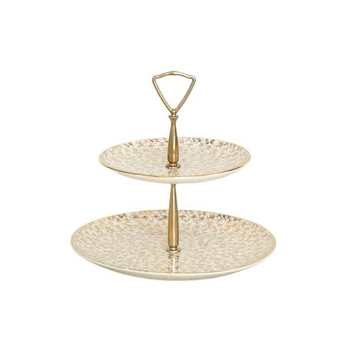 Gold Floral Petit Four Stand | pink4