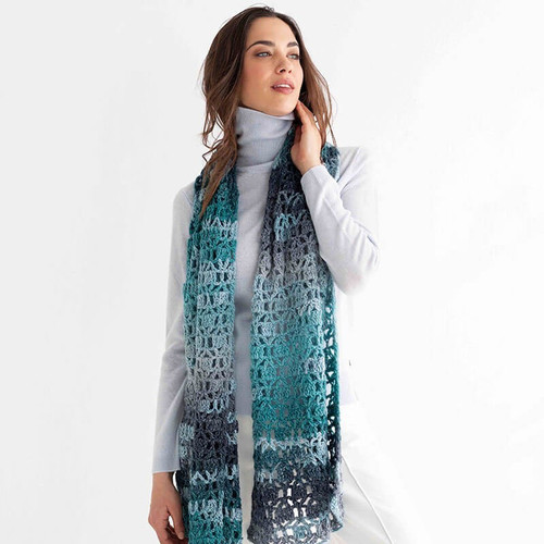 Katia Azteca Fine Lux Crochet Scarf Pattern | Jemima's Creative Quilting