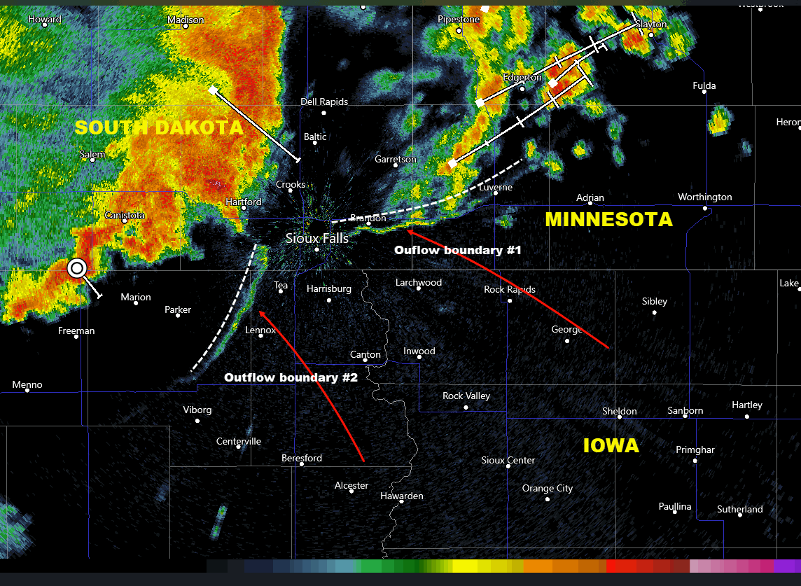 FRIDAY'S STORMS TIED TO OUTFLOW BOUNDARIES...