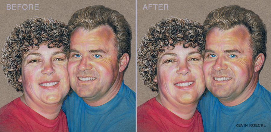 Cheri and Larry portrait in progress 21 - Small changes, big difference