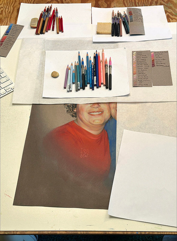 Cheri and Larry portrait in progress 19 - Something small but meaningful