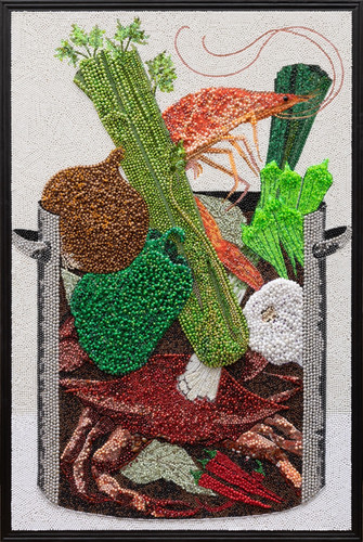 Seafood Gumbo | Tama Distler, Mardi Gras bead art, New Orleans art ...
