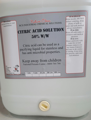 Citric Acid Solution 50% W/W | Cleaners Warehouse