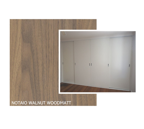 16mm Edged Notaio Walnut Woodmatt Sliding Doors - Set of 4 | Melbourne ...