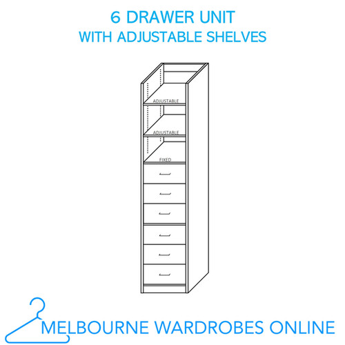 6 Drawer Unit | Melbourne Wardrobes Online
