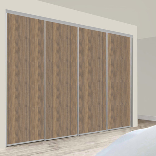 Framed Notaio Walnut Woodmatt Sliding Doors – 4 Door Set | Melbourne ...