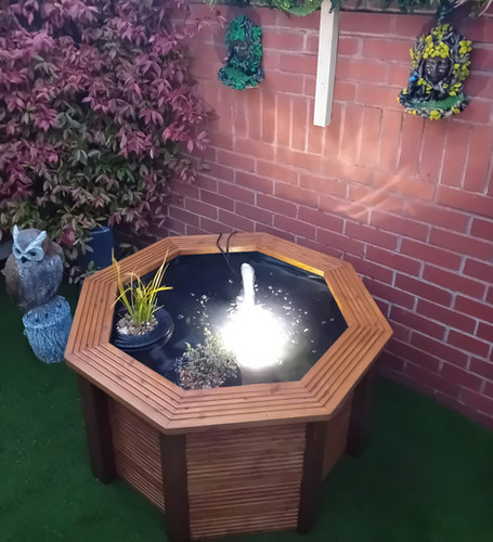 Large Octagonal Pond with Bench Top | Dad's Crafts