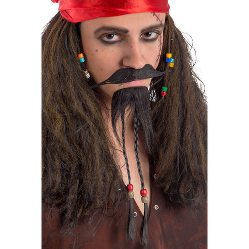 PIRATE 2 PIECE GOATEE AND MOUSTACHE STICK ON | South West Costume H