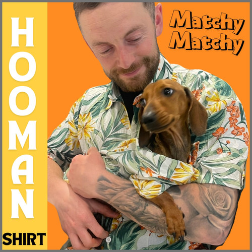 Sausage Dog Box Hooman Dad Men’s Hawaiian Shirt | Sausage Dog Box