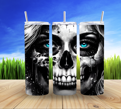 skeleton lady blue eyes 20 oz Tumbler | Kustom merchNmore