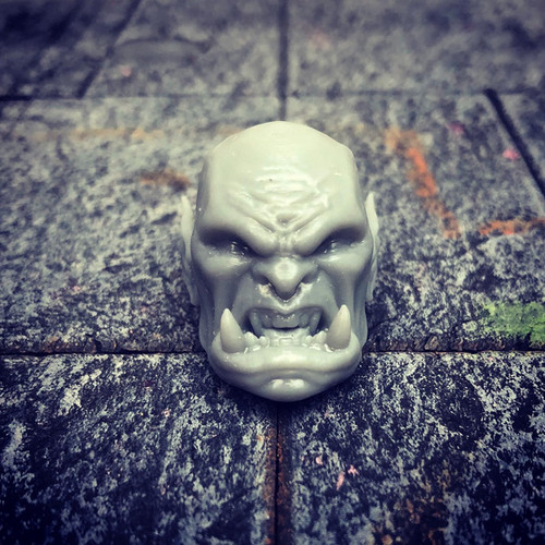Angry Orc Head - Unpainted | Wolf King Customs