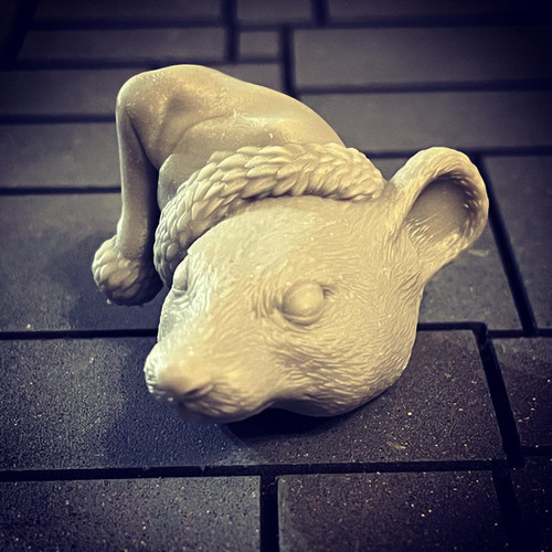 Chris-Mouse Head, Holiday Mice Unpainted | Wolf King Customs