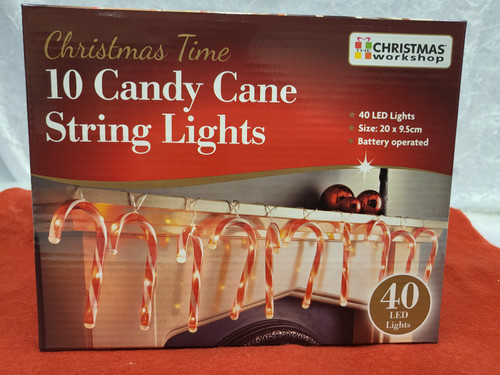 Christmas Workshop 10 Candy Cane string Lights | Absolute Christmas