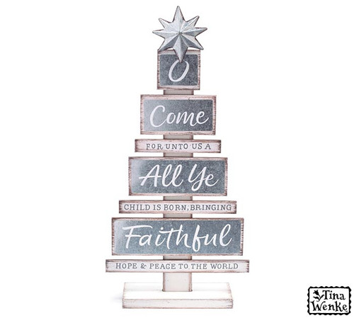 O Come All Ye Faithful Wooden Tree | God's Girls Christian Store and More!