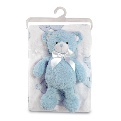 Stephan Baby Fleece Baby Blanket with Stuffed Bear | God's Girls Store
