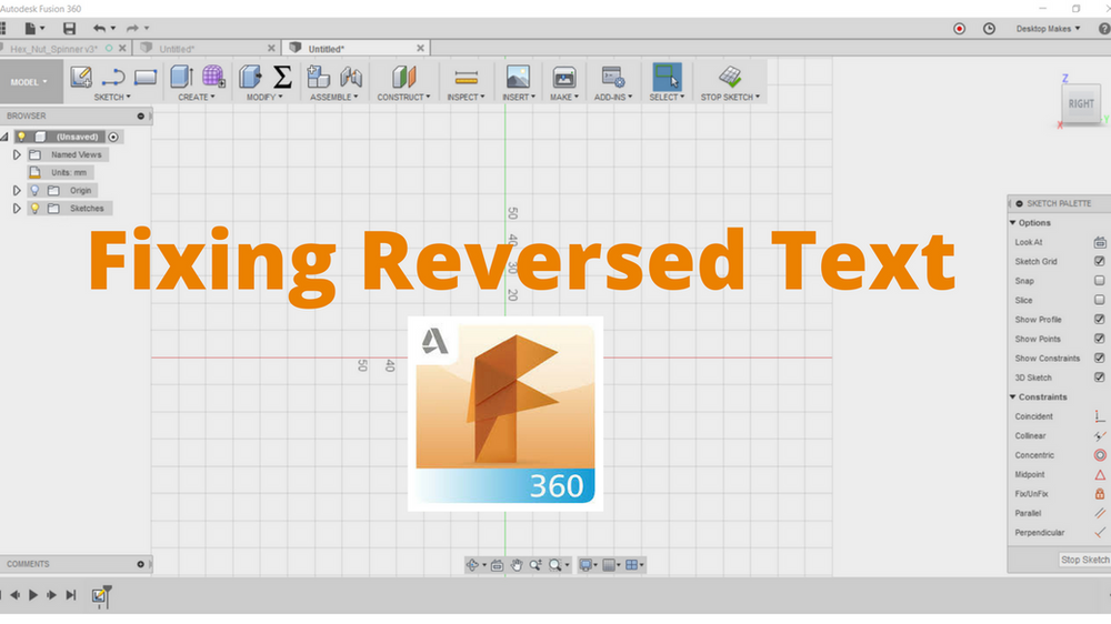 Fixing Reversed Text in Fusion 360