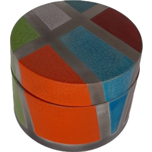 Raku Lidded Round Box | Atholl Gallery