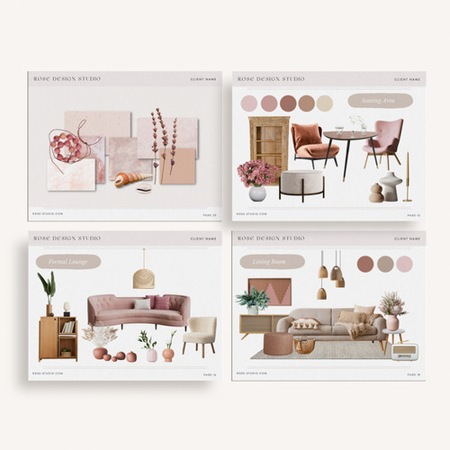 Rose Mood Boards and Flat Lays | Sampleboard Studio