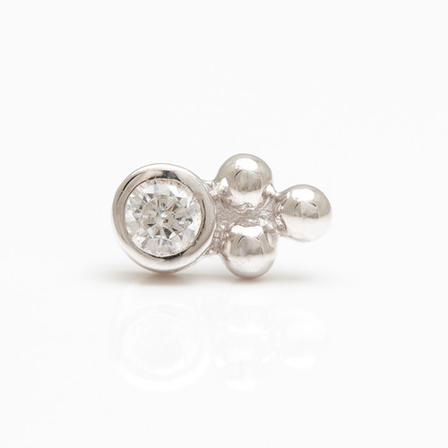 WHITE CLEAR TRI BEAD | dein-piercing