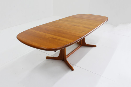 Vintage deense ovalen uitschuifbare eettafel tafel massief teak | Rijp ...