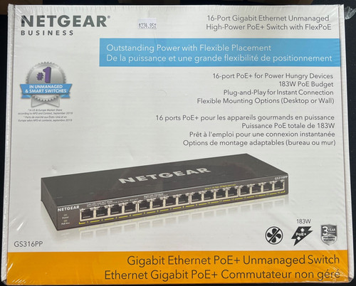 Netgear GS316PP - 16 Port PoE+ Switch | hc-baker
