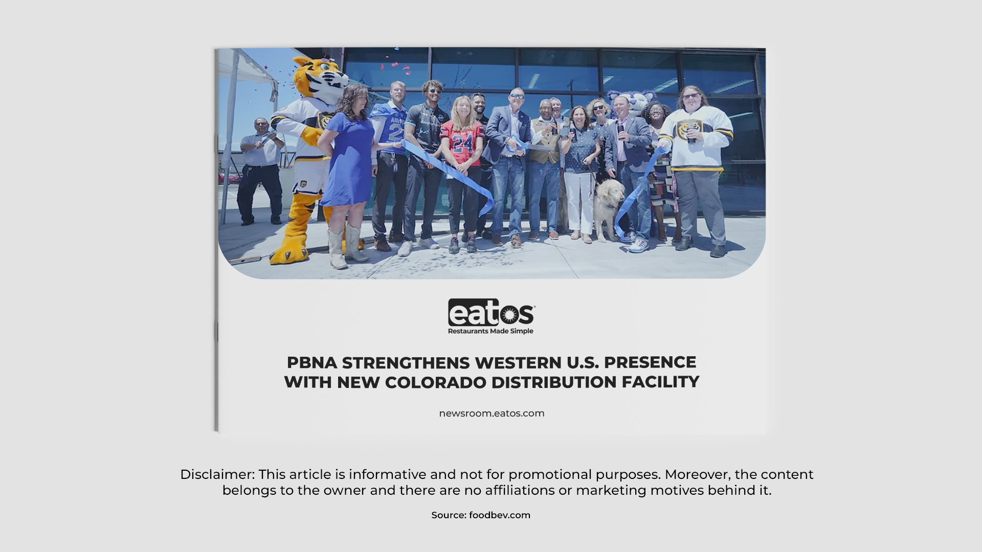 PBNA Strengthens Western U.S. Presence with New Colorado Distribution ...