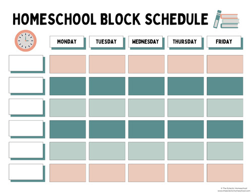 Blank Block Schedule Template | Eclectic Homeschool