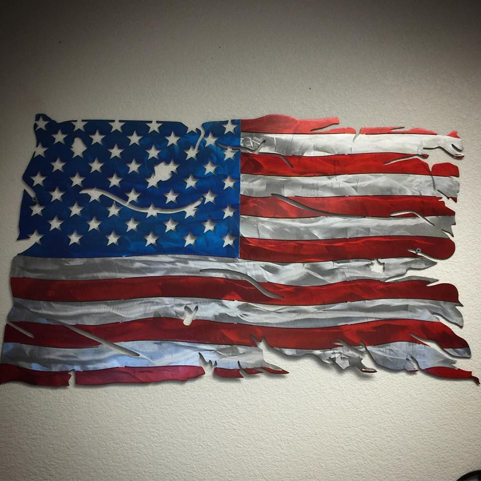American Flag Metal Cutout