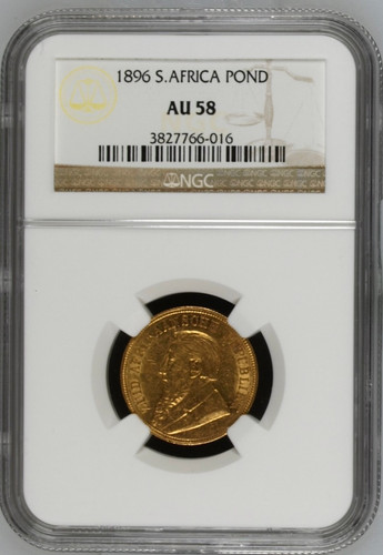 S. Africa: 1896 ZAR Gold Pond NGC Certified AU58 | I N Collectables