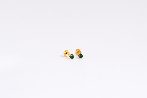 Aretes Circón Verde | MeninaEar | Pediatra