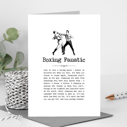 Boxing Greeting Card with Sports Quotes | Cards for Boxers | UK Made ...