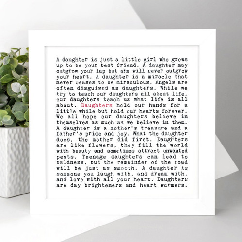 Daughters Quotes Print for Her | Unique Daughter Gifts | Birthday