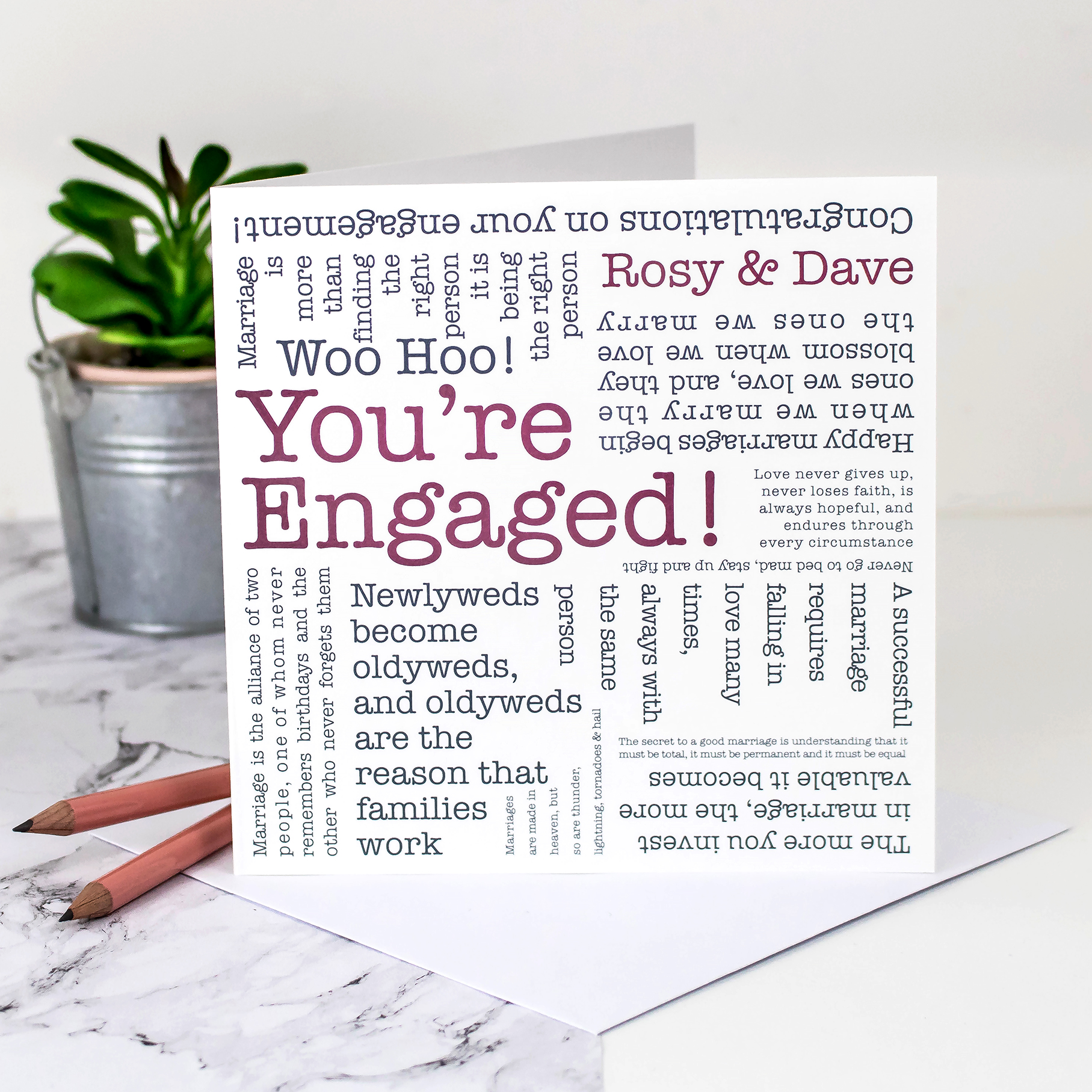 On Your Engagement Personalised Engagement Card Pre Wedding Card Newly ...
