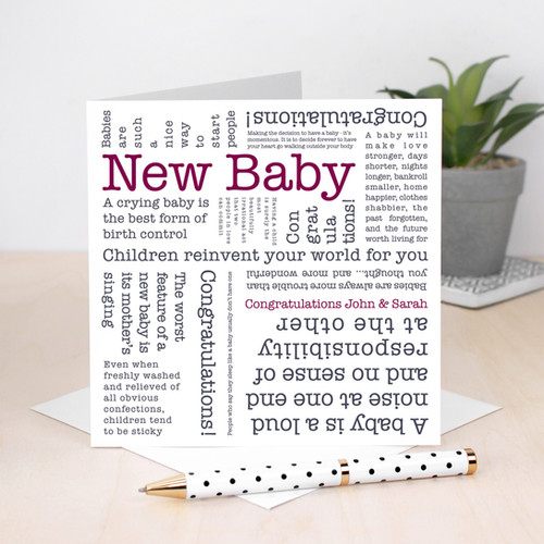 New Baby Quotes Card | Personalised Newborn Baby Cards | Coulson Macleod