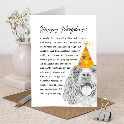 Springer Spaniel Party Hat Birthday Card | Funny Cards From The Dog ...