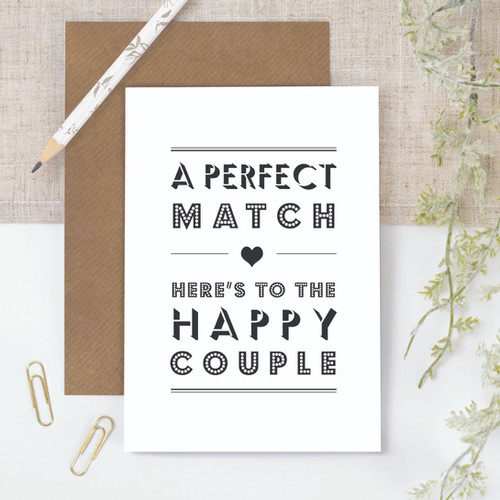 A Perfect Match Love Card for Couples | Wedding Anniversary Engagement ...