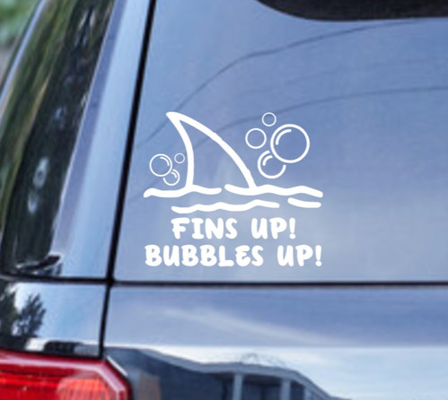 Fins Up Bubbles Up Car Decal | The Blonde Peach