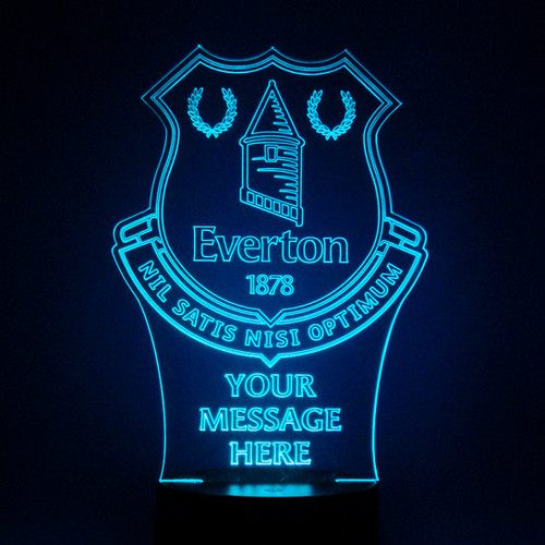 Personalised Everton Colour Changing LED Lamp with remote control ...