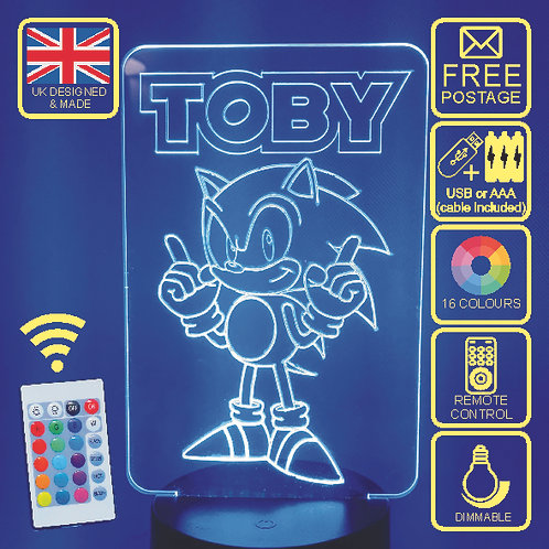 Sonic The Hedgehog LED kids Bedside Lamp | Phoenix-Creations