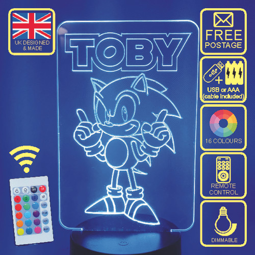 Sonic The Hedgehog LED kids Bedside Lamp | Phoenix-Creations