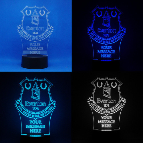 Personalised Everton Colour Changing LED Lamp with remote control ...
