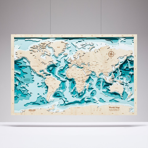 World Sea Map (turquoise) | Sea More