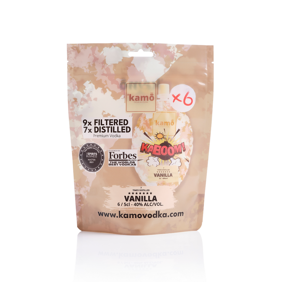 Kamo KABOOM Vanilla Pack of 6 Vodka Bombs - 5cl | Kamo Premium Vodka