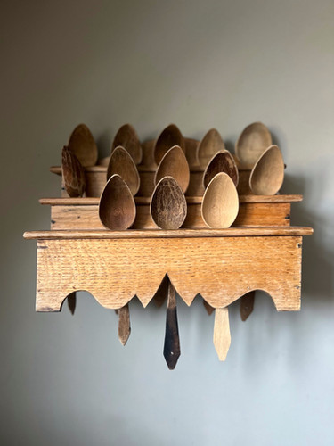 Welsh Spoon Rack with Vintage Spoons | The Primitive Home